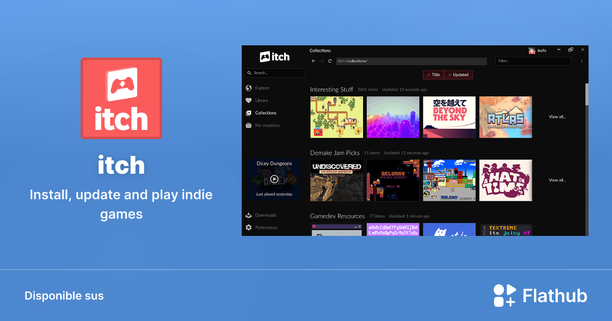 Installar itch sus Linux | Flathub
