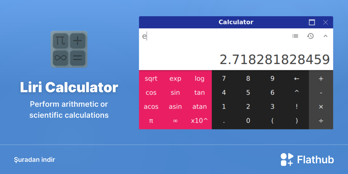 Liri Calculator uygulamasını Linux'ta kur | Flathub