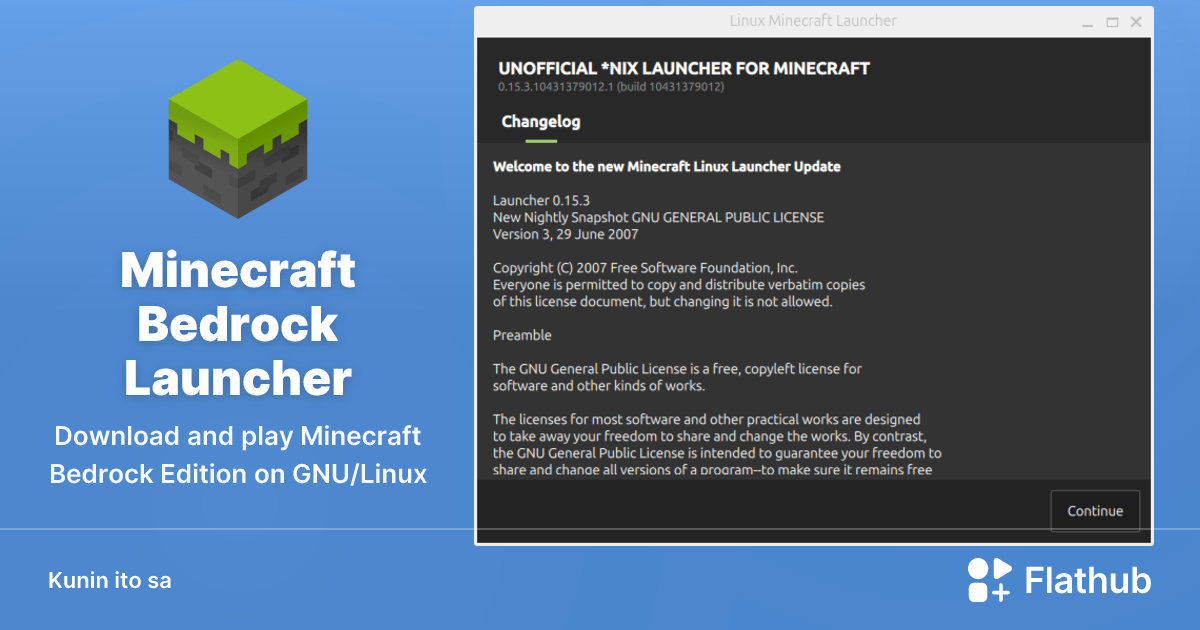 I-install ang Minecraft Bedrock Launcher sa Linux | Flathub