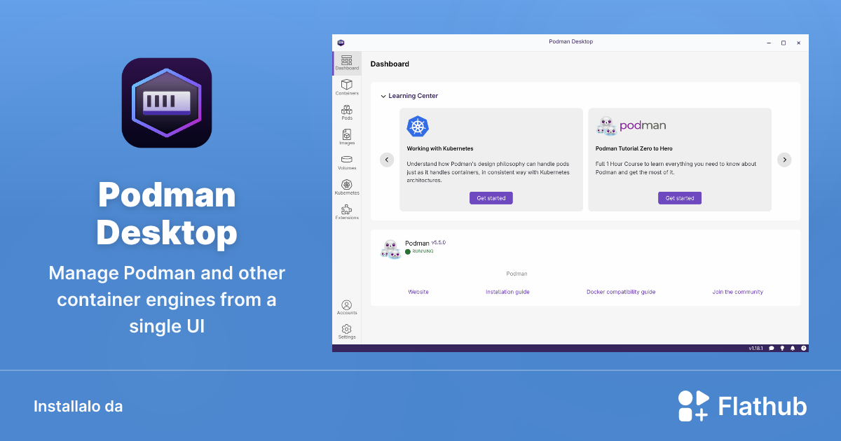 Installa Podman Desktop su Linux | Flathub