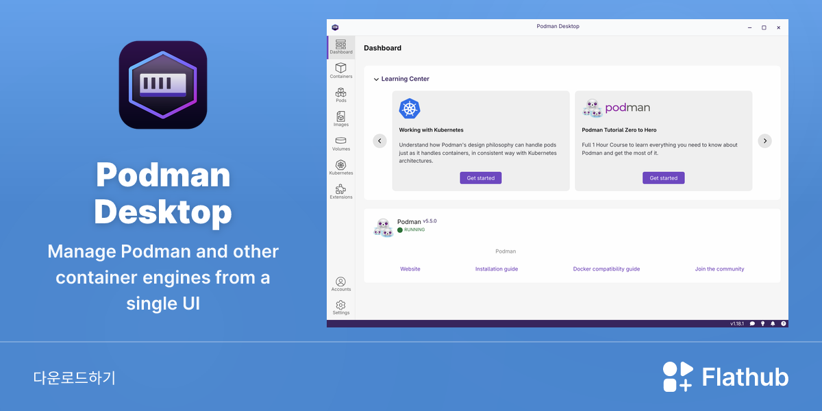Install Podman Desktop on Linux | Flathub