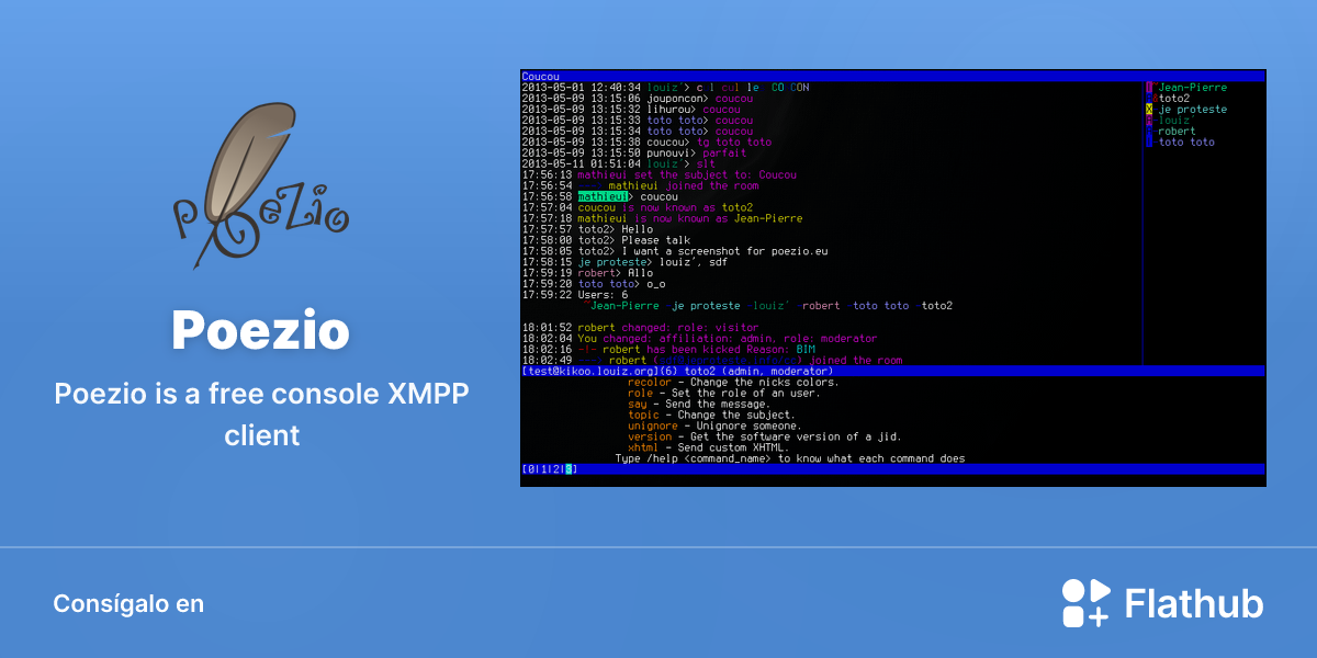 Instalar Poezio en Linux | Flathub