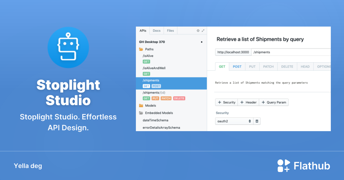 Asebded n Stoplight Studio ɣef Linux | Flathub