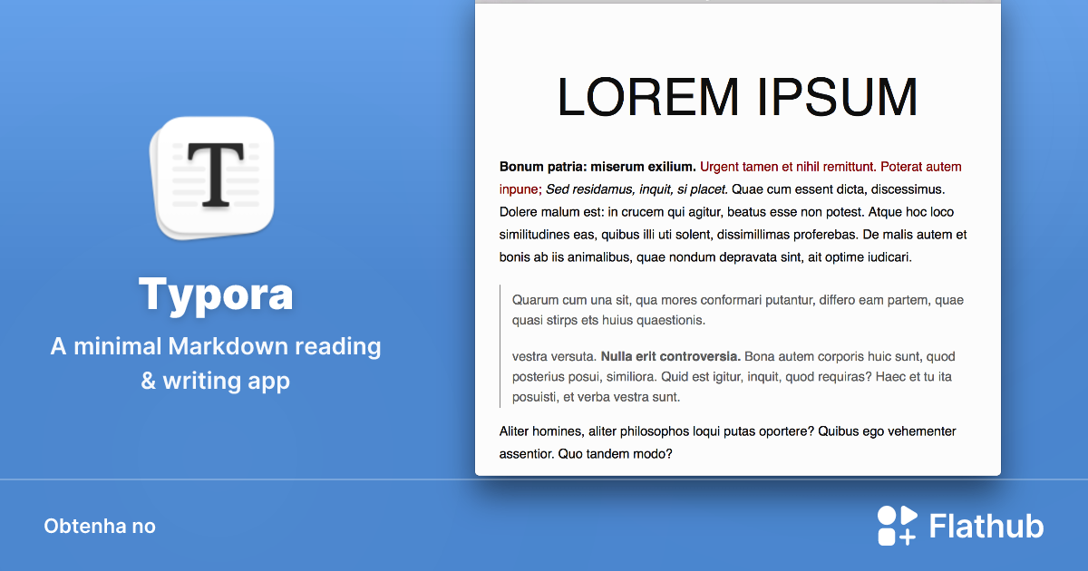 Instalar Typora no Linux | Flathub