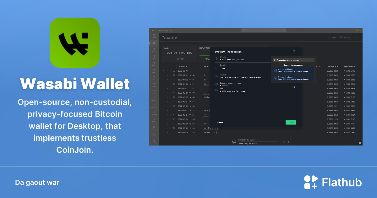 Install Wasabi Wallet on Linux | Flathub