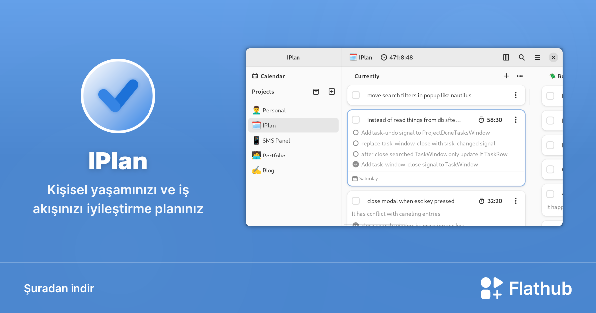 IPlan uygulamasını Linux'ta kur | Flathub