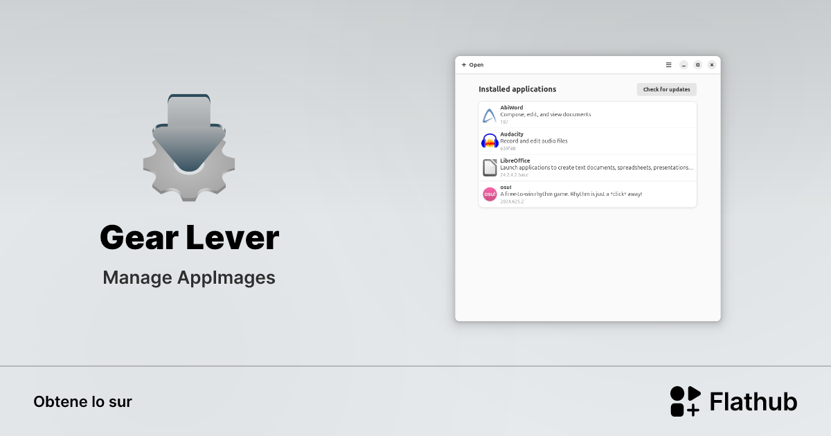 Installar Gear Lever sur Linux | Flathub