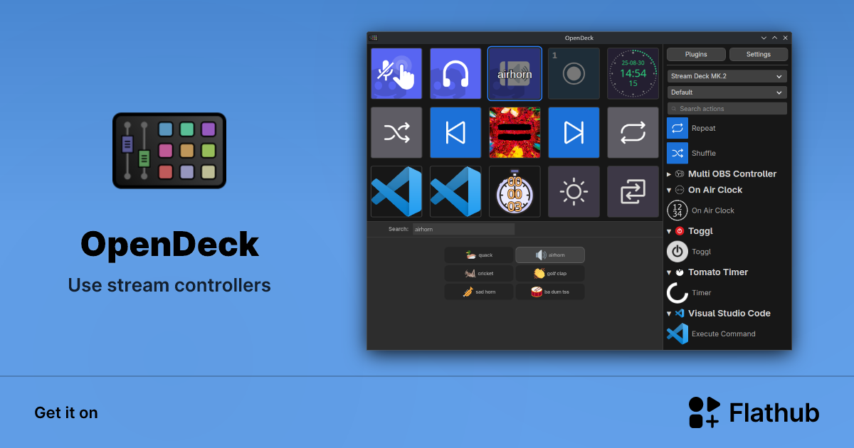 Install OpenDeck on Linux | Flathub