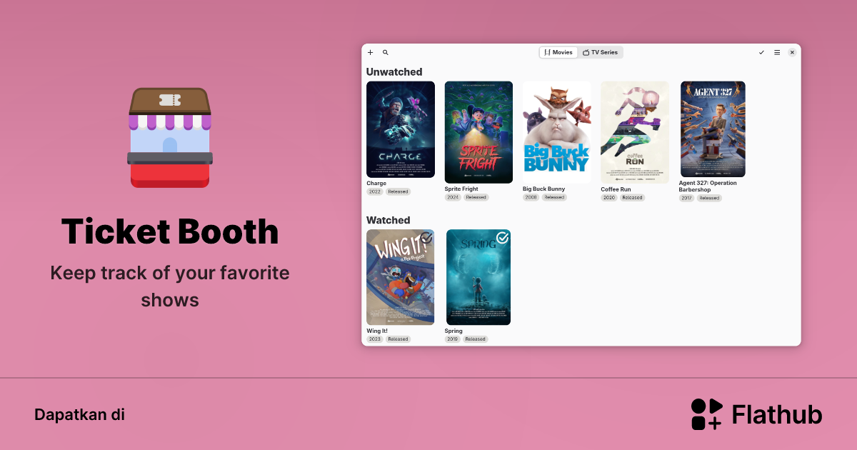 Memasang Ticket Booth di Linux | Flathub