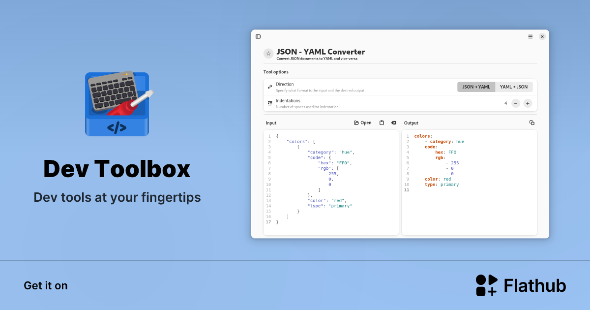 Install Dev Toolbox on Linux | Flathub