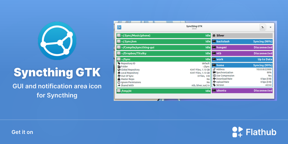 Syncthing GTK لەسەر لینوکس دابمەزرێنە | فلاتهەب
