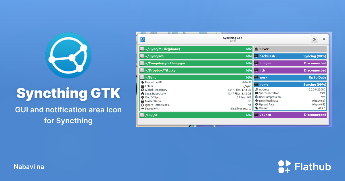 Install Syncthing GTK on Linux | Flathub