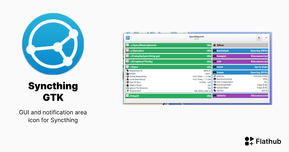 Menginstal Syncthing GTK di Linux | Flathub
