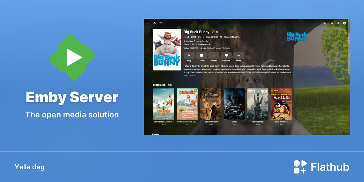 Asebded n Emby Server ɣef Linux | Flathub