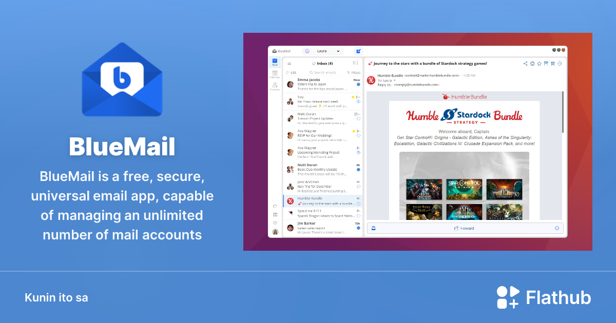 I-install ang BlueMail sa Linux | Flathub