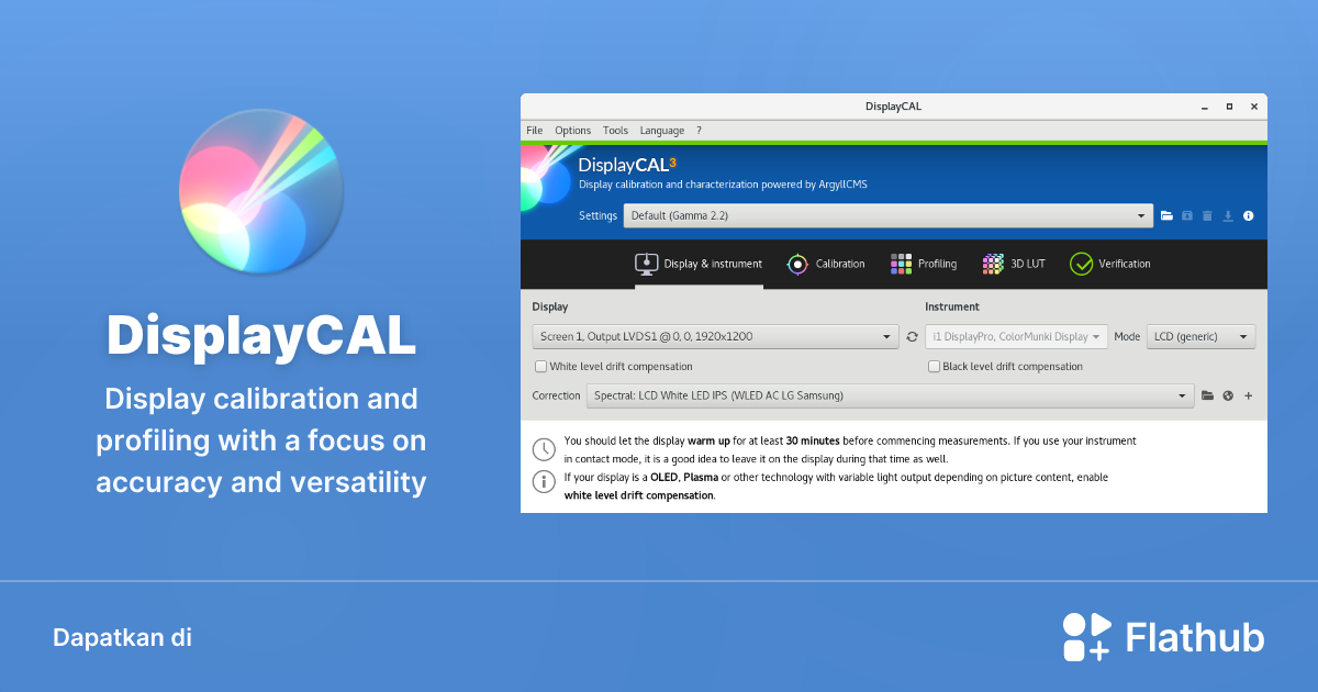 Menginstal DisplayCAL di Linux | Flathub