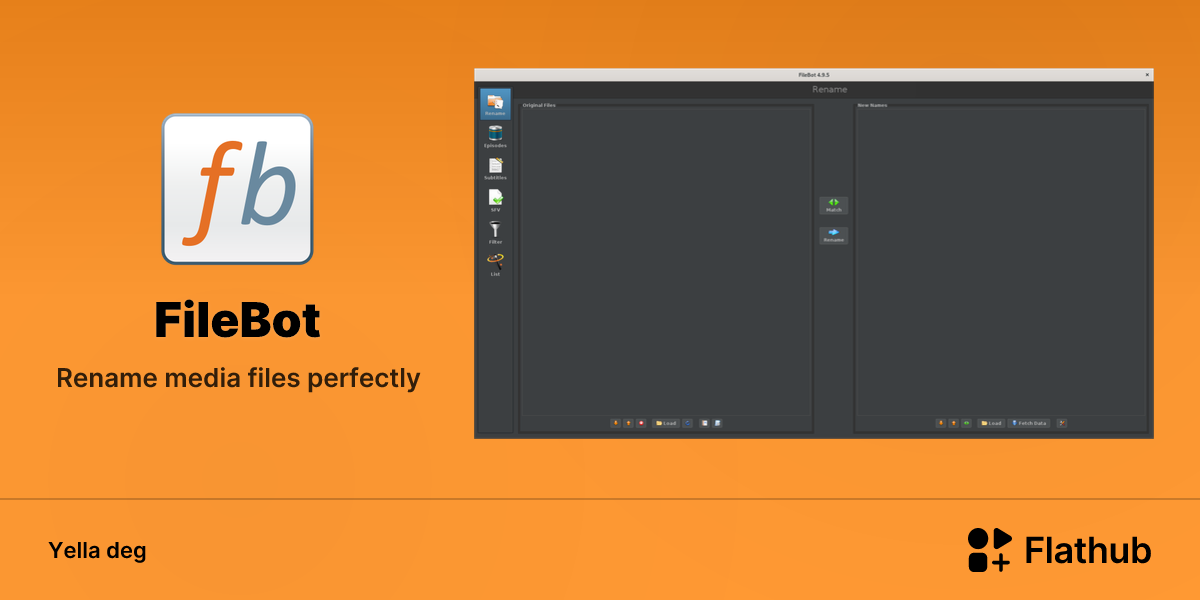 Asebded n FileBot ɣef Linux | Flathub