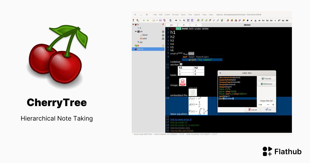 Install CherryTree on Linux | Flathub