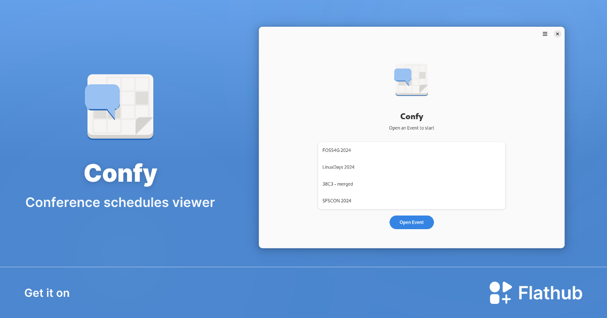 نزّل Confy على لينكس | Flathub