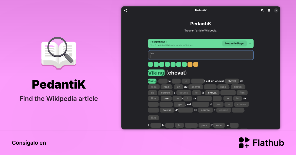 Instalar PedantiK en Linux | Flathub