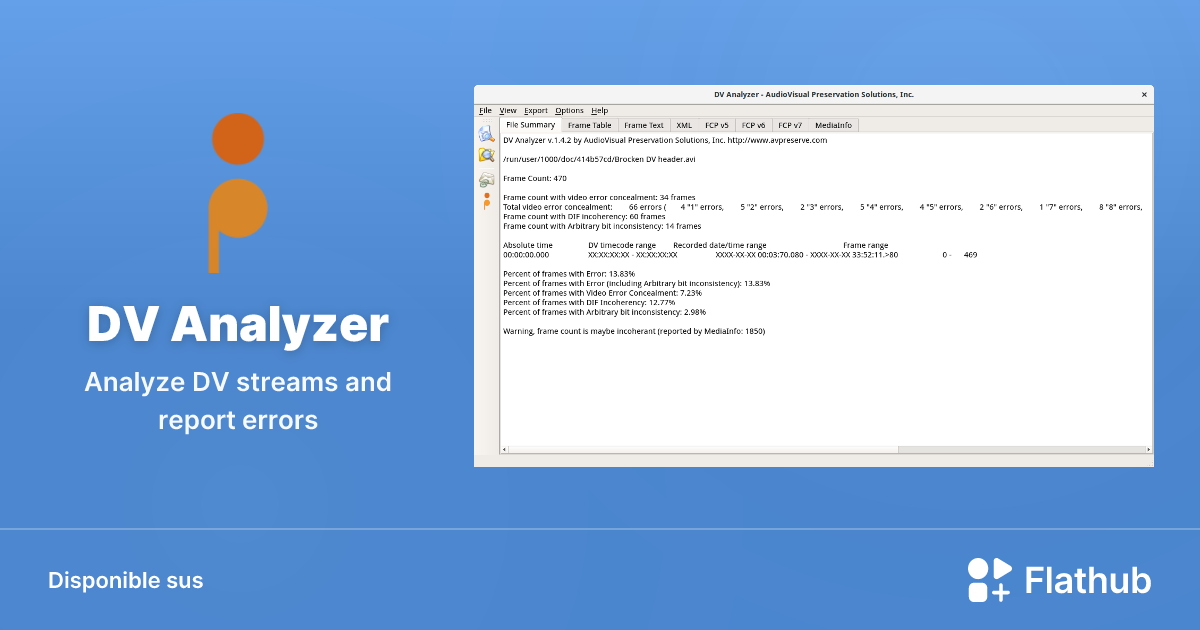 Install DV Analyzer on Linux | Flathub