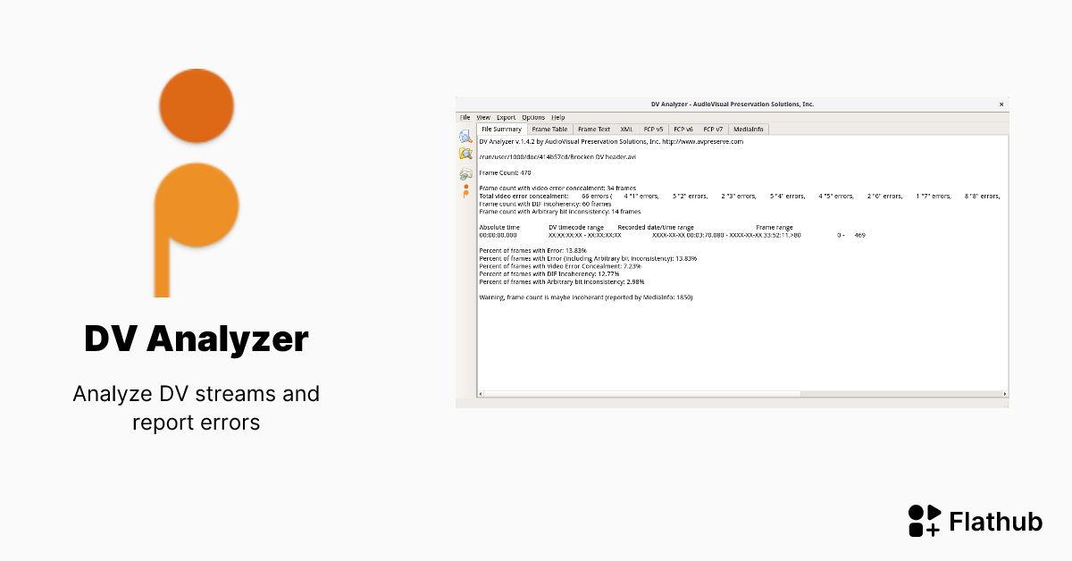 Instalar DV Analyzer no Linux | Flathub