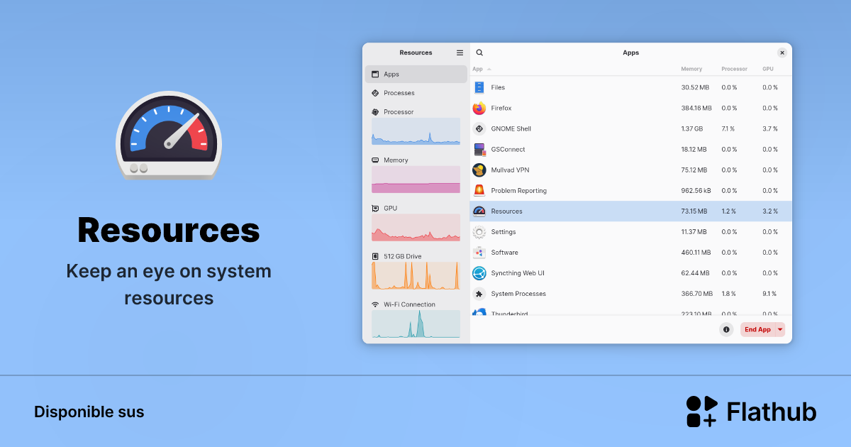 Installar Resources sus Linux | Flathub