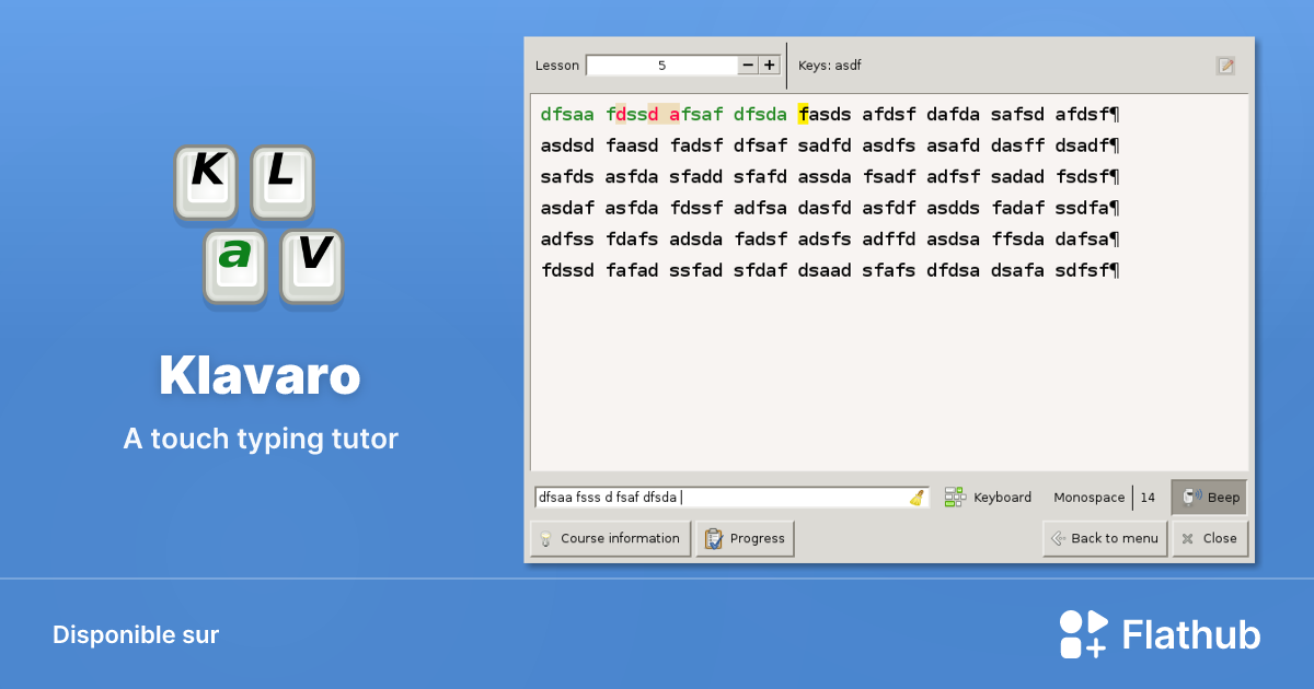 Installer Klavaro sur Linux | Flathub
