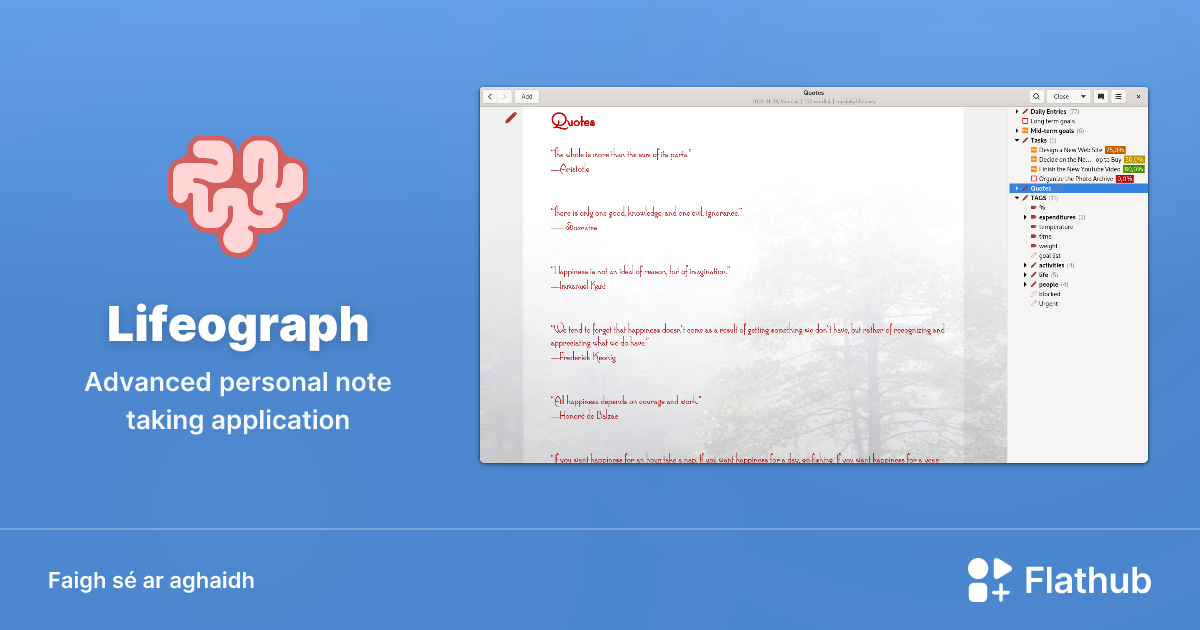Suiteáil Lifeograph ar Linux | Flathub