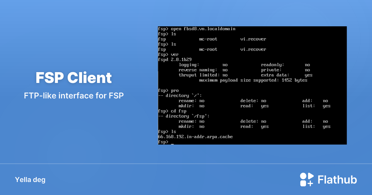 Asebded n FSP Client ɣef Linux | Flathub