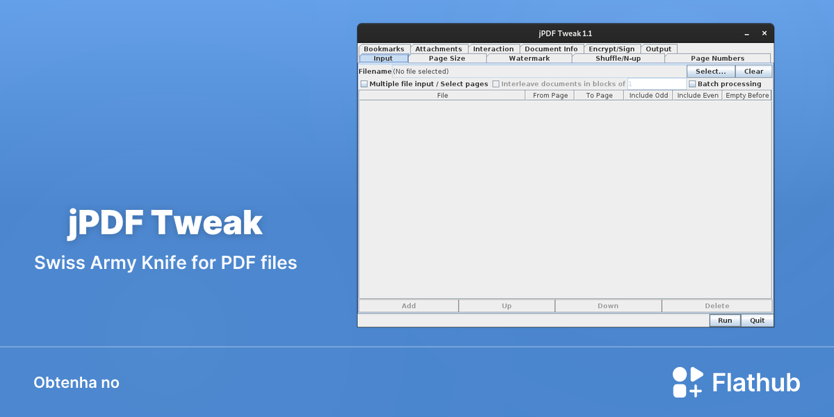 Instalar jPDF Tweak no Linux | Flathub