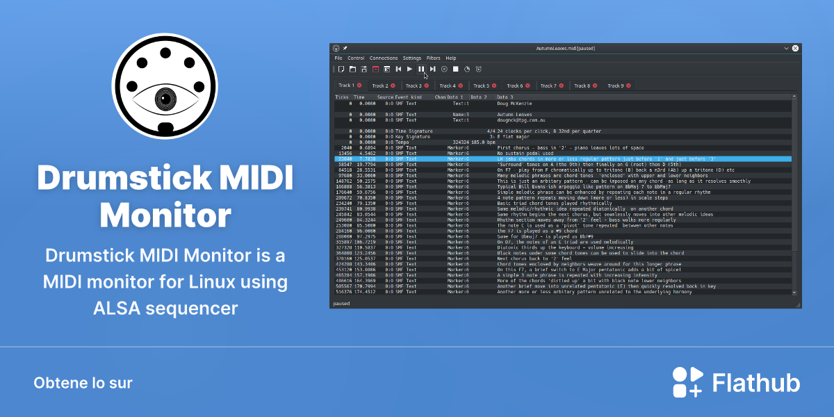 Installar Drumstick MIDI Monitor sur Linux | Flathub