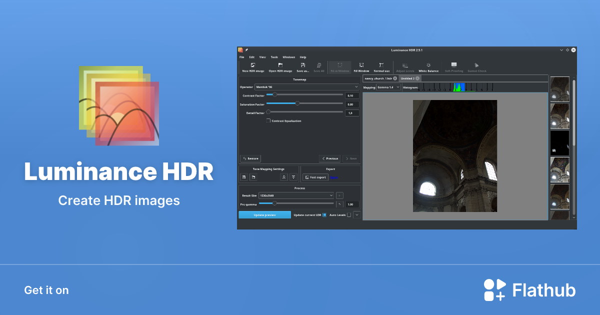 Install Luminance HDR on Linux | Flathub
