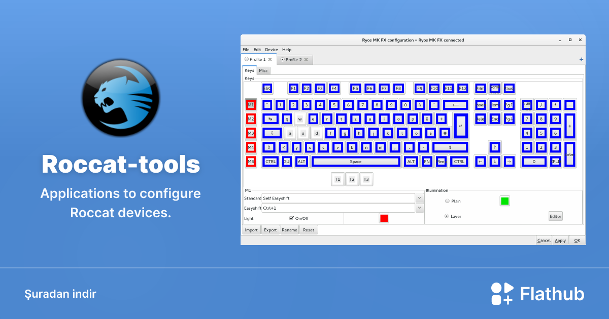 Roccat-tools uygulamasını Linux'ta kur | Flathub