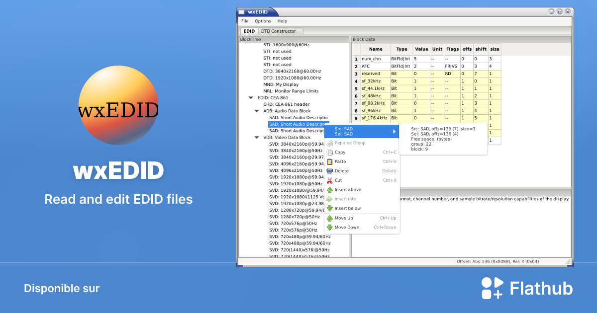 Installer wxEDID sur Linux | Flathub
