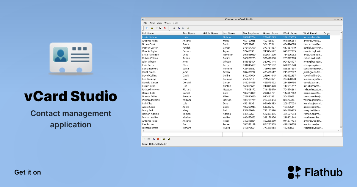 Install vCard Studio on Linux | Flathub