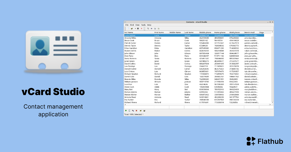Install vCard Studio on Linux | Flathub