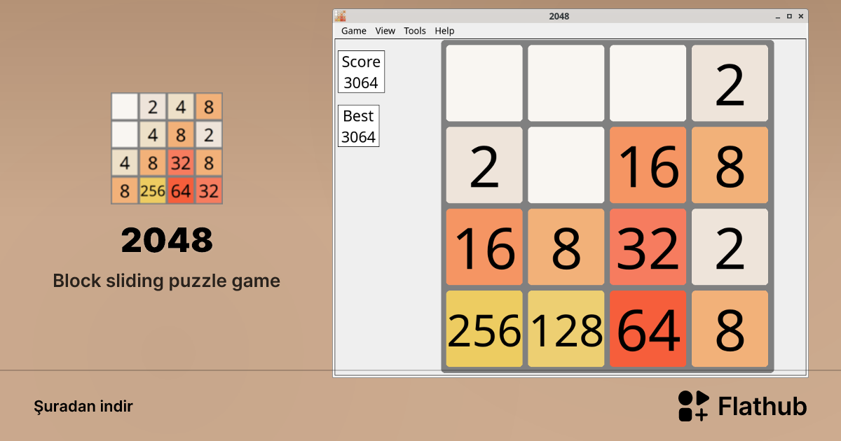 2048 uygulamasını Linux'ta kur | Flathub