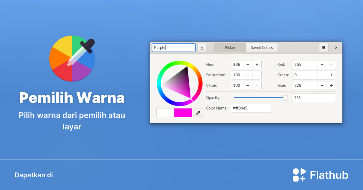Menginstal Pemilih Warna di Linux | Flathub