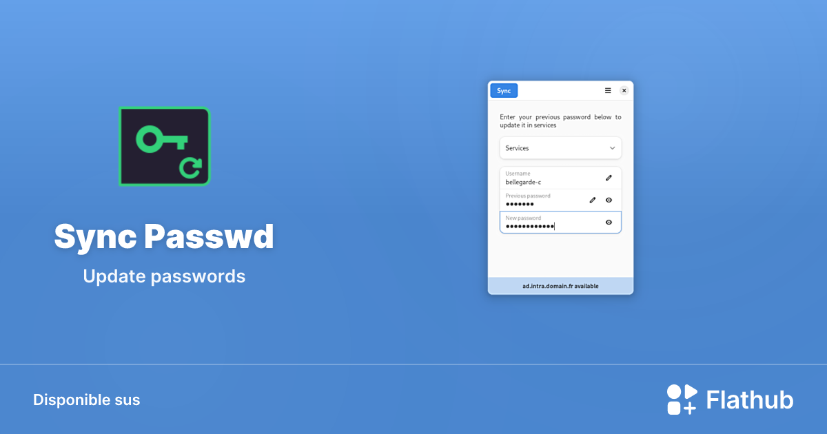Installar Sync Passwd sus Linux | Flathub