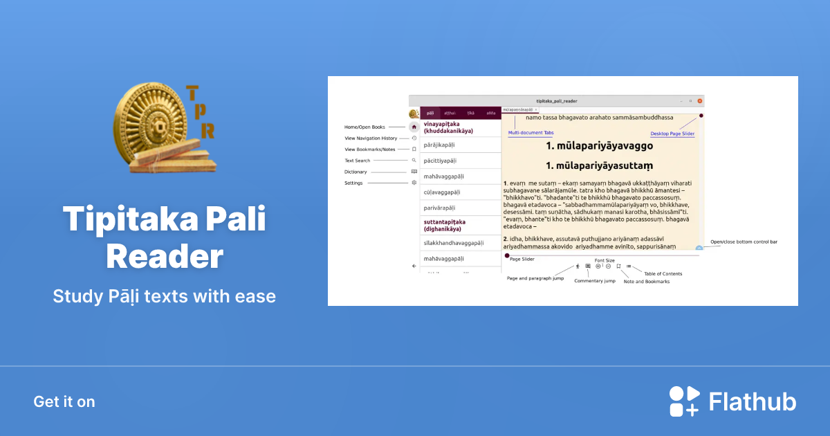 Install Tipitaka Pali Reader on Linux | Flathub