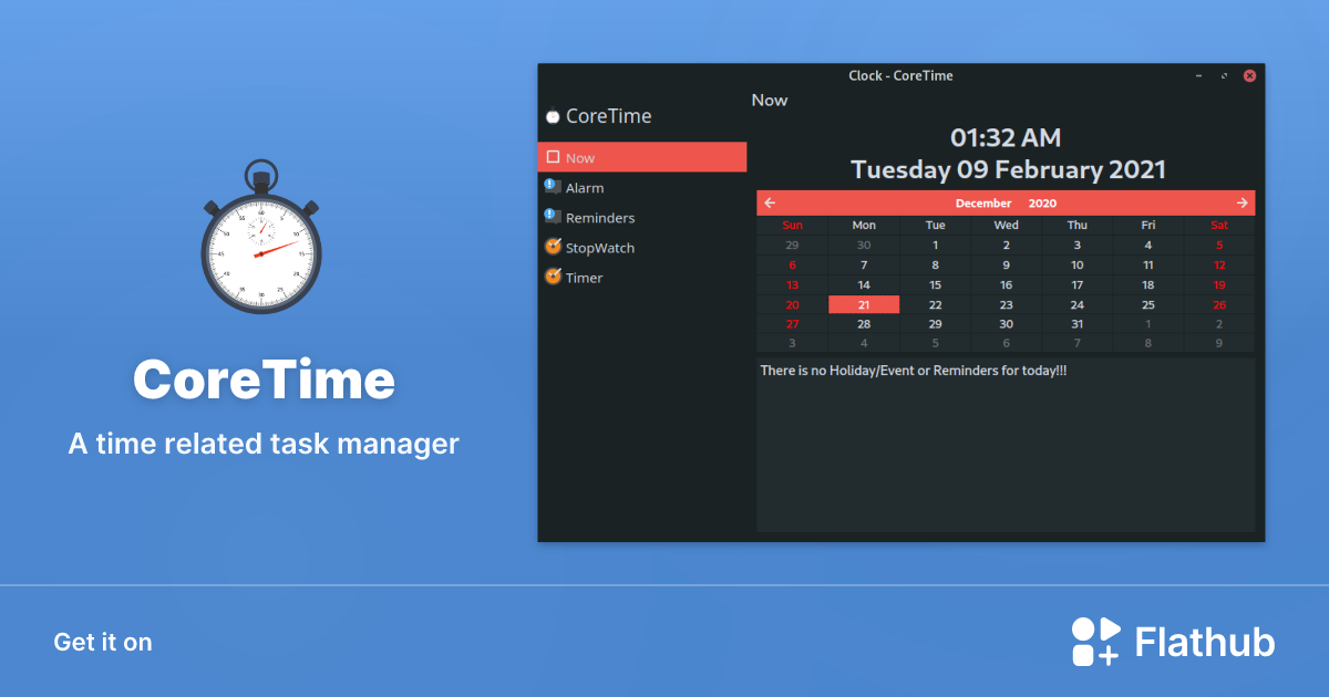 Install CoreTime on Linux | Flathub