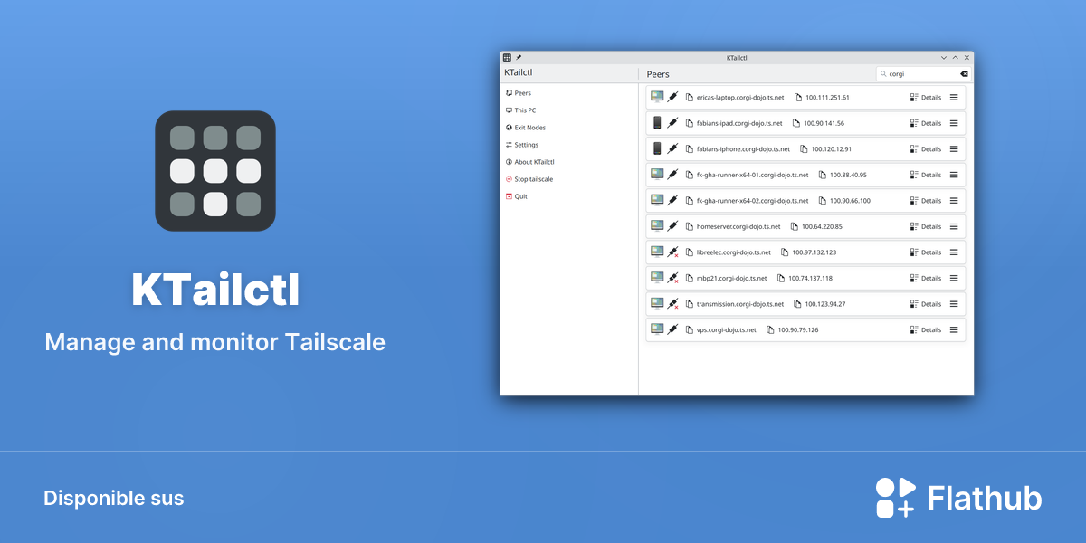 Installar KTailctl sus Linux | Flathub