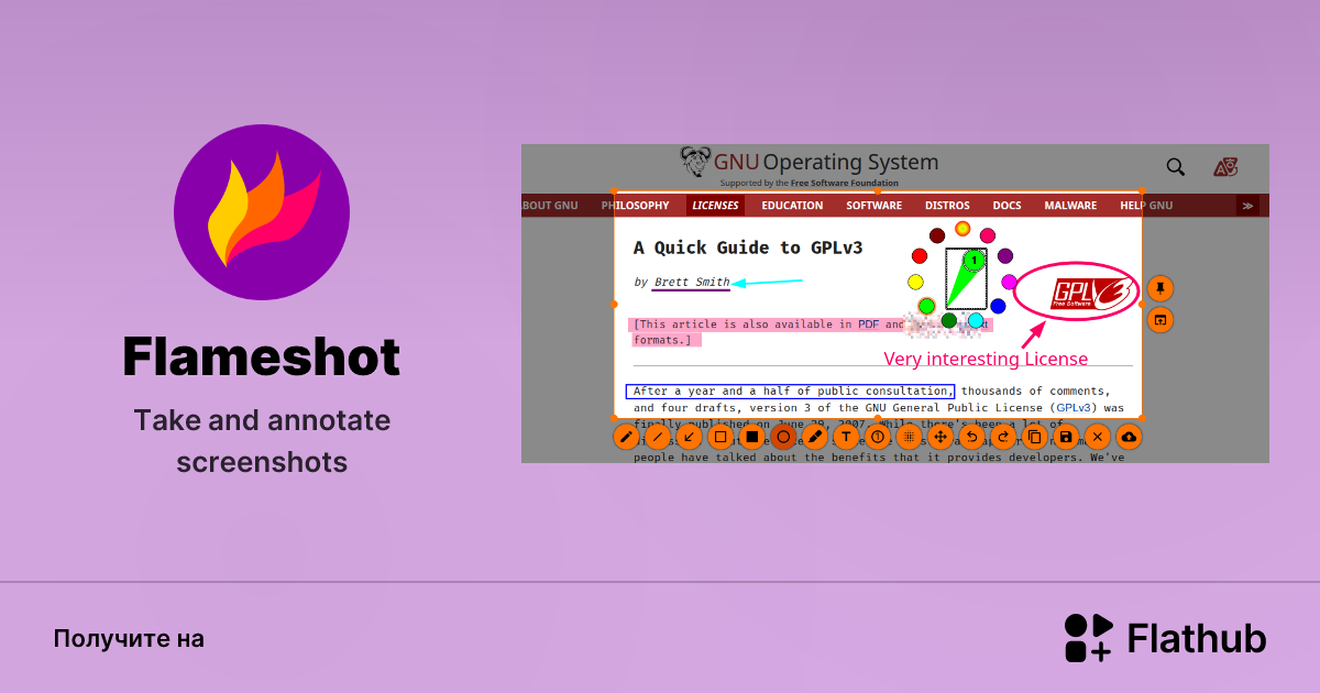 Установить «Flameshot» на Linux | Flathub