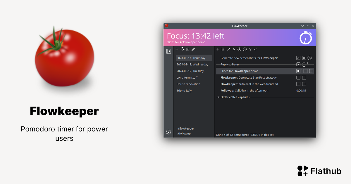 Instalar Flowkeeper en Linux | Flathub