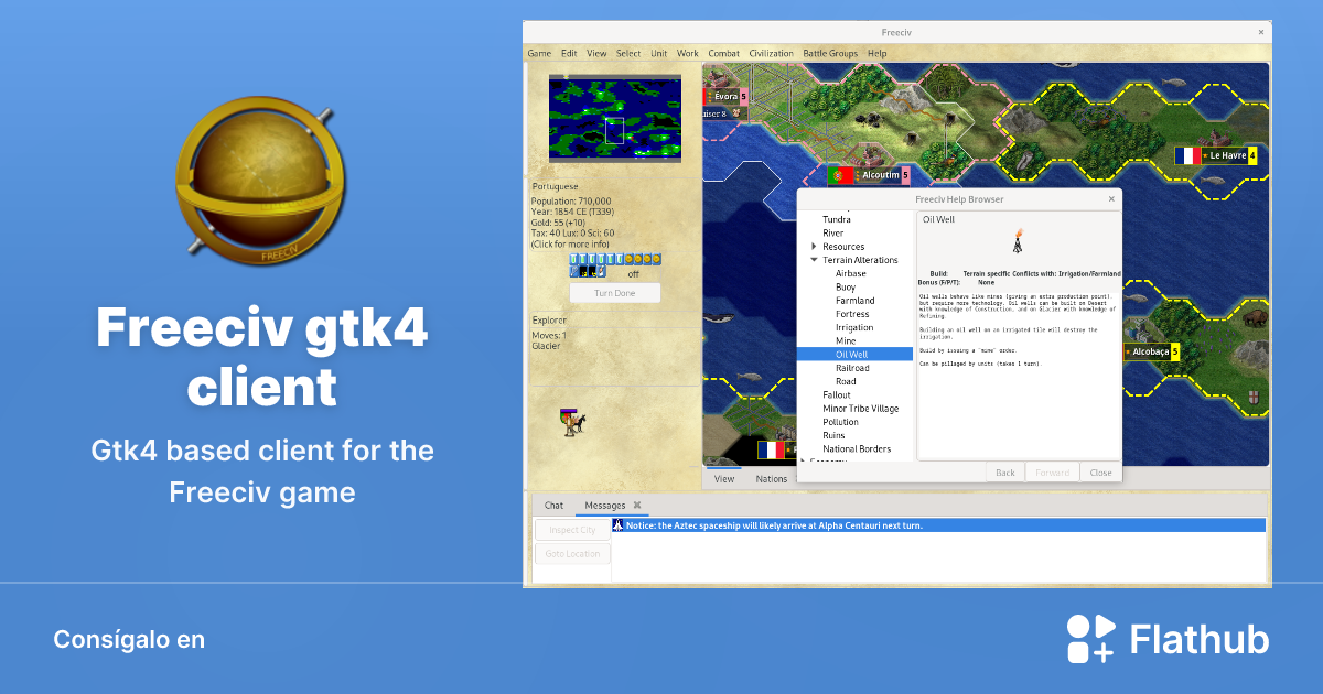 Instalar Freeciv gtk4 client en Linux | Flathub