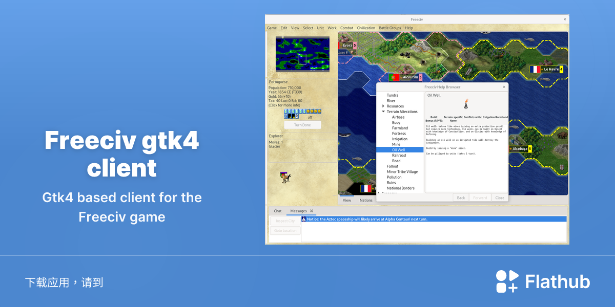 在 Linux 上安装 Freeciv gtk4 client | Flathub