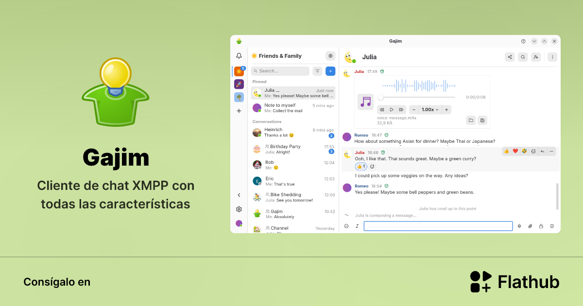 Instalar Gajim en Linux | Flathub
