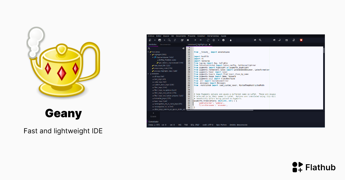 Instalar Geany en Linux | Flathub