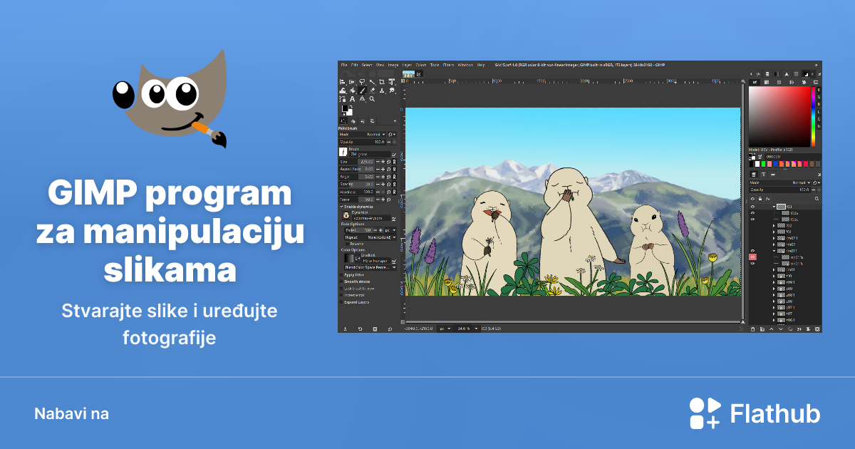 Instaliraj aplikaciju GIMP program za manipulaciju slikama na Linux | Flathub
